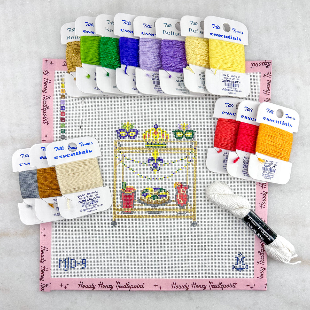Mardi Gras Bar Cart - Specialty Stitch Class – Howdy Honey Needlepoint