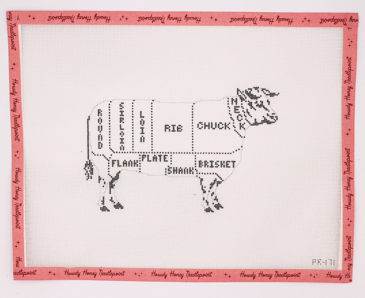 Vintage Butcher Sign – Howdy Honey Needlepoint