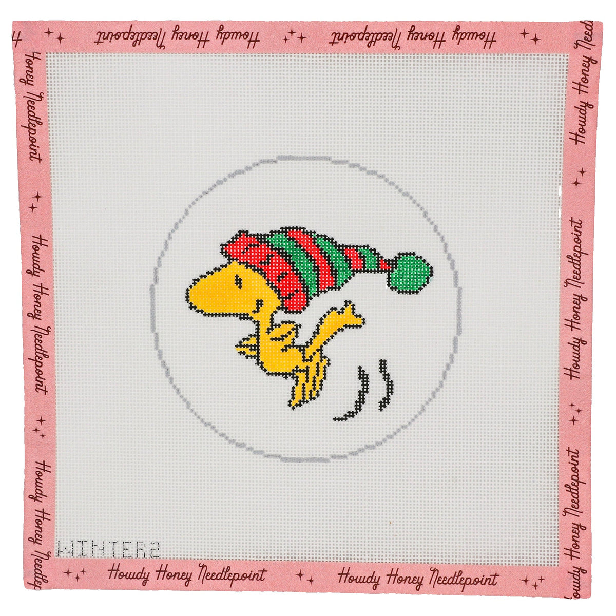 Woodstock in Stocking Cap Round – Howdy Honey Needlepoint