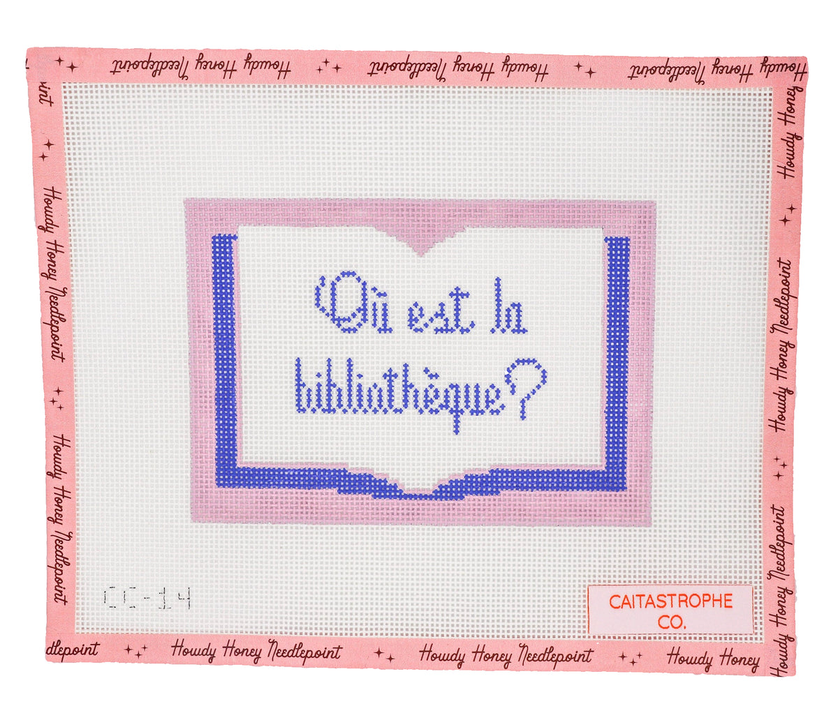 Bibliotheque Sign – Howdy Honey Needlepoint