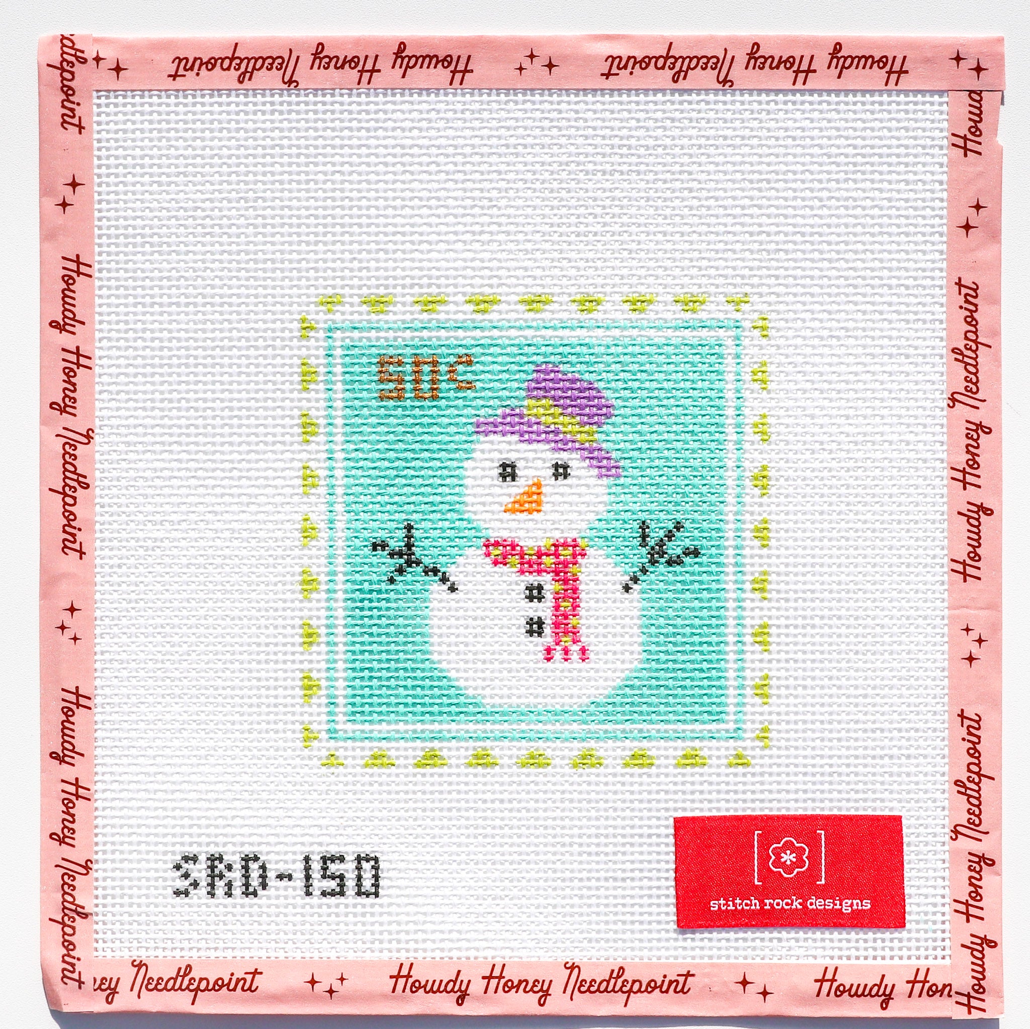 Snowman Stamp – Howdy Honey Needlepoint