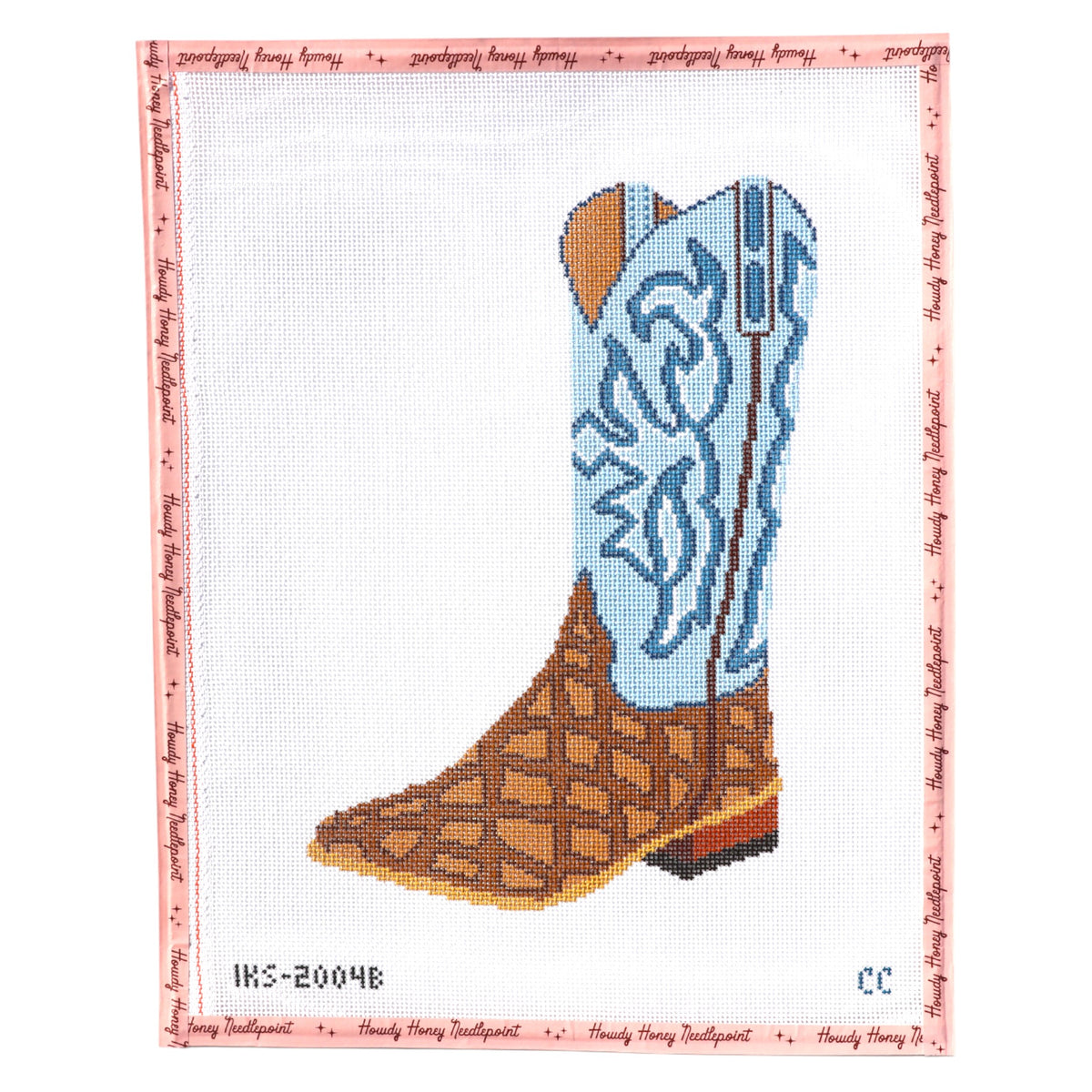 Blue Cowboy Boot - Large – Howdy Honey Needlepoint
