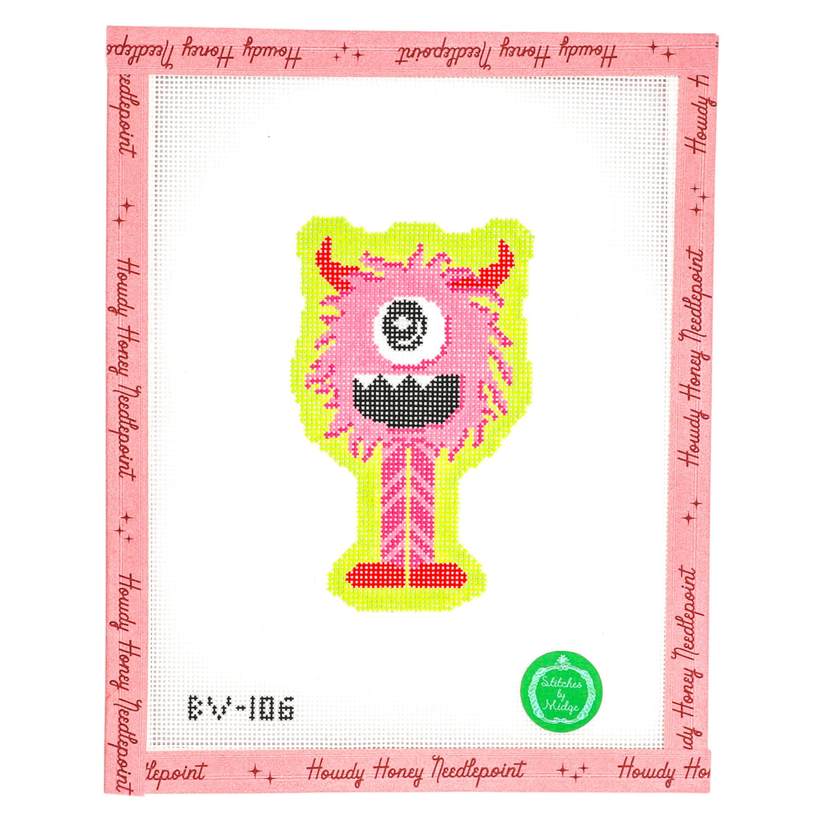 Puff Ball Monster – Howdy Honey Needlepoint